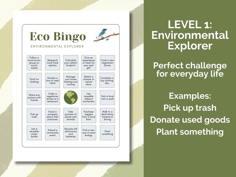 Environmental Bingo Game Sustainability Challenge, Workplace ...