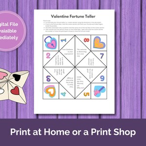 Printable Valentine Cootie Catcher / Fortune Teller Activity ...