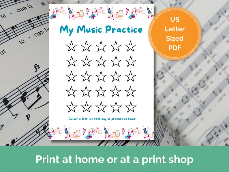 Music Practice Log / Tracker Printable Digital Download - Etsy Canada