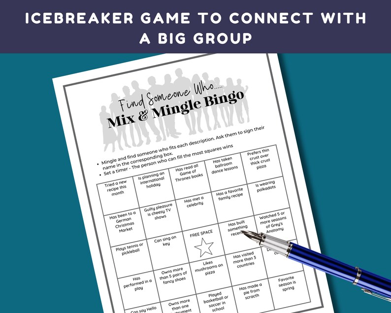 Mix and Mingle Icebreaker Game, Workplace Icebreaker, Reunion ...
