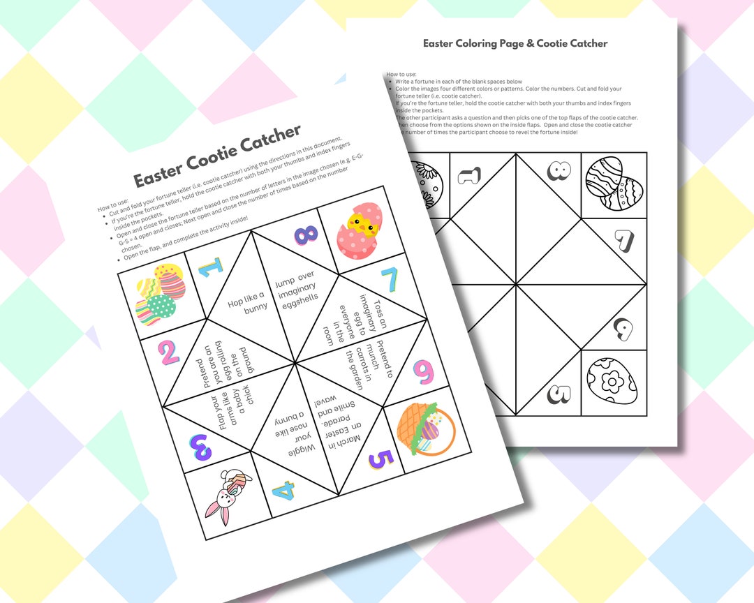 Easter Cootie Catchers, Coloring Easter Fortune Teller, Fun Easter ...