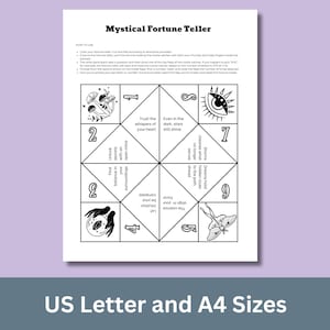 Mystical Fortune Teller / Cootie Catcher, Instant Download, A4 and US ...