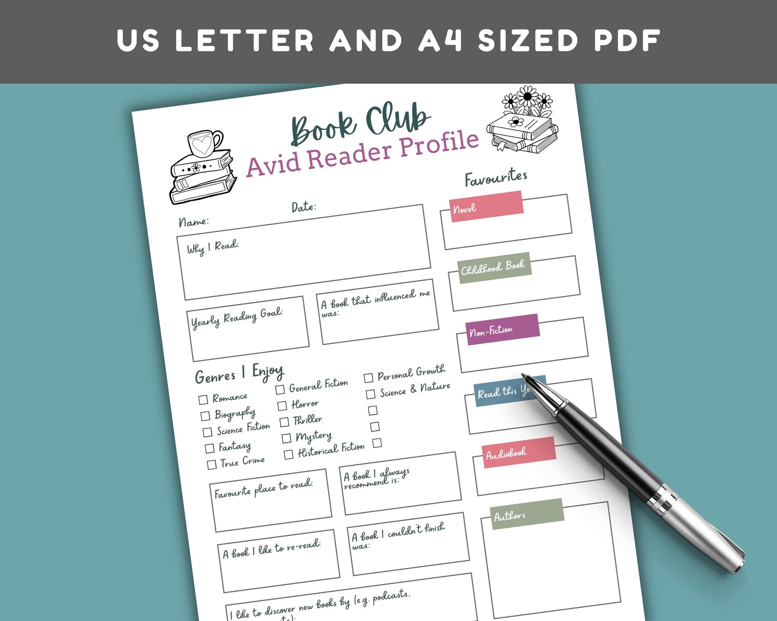 Book Club Survey Questionnaire, Reading Group Survey, Book Club ...