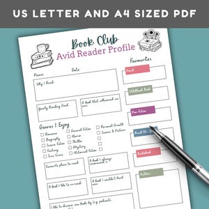 Book Club Survey Questionnaire, Reading Group Survey, Book Club ...