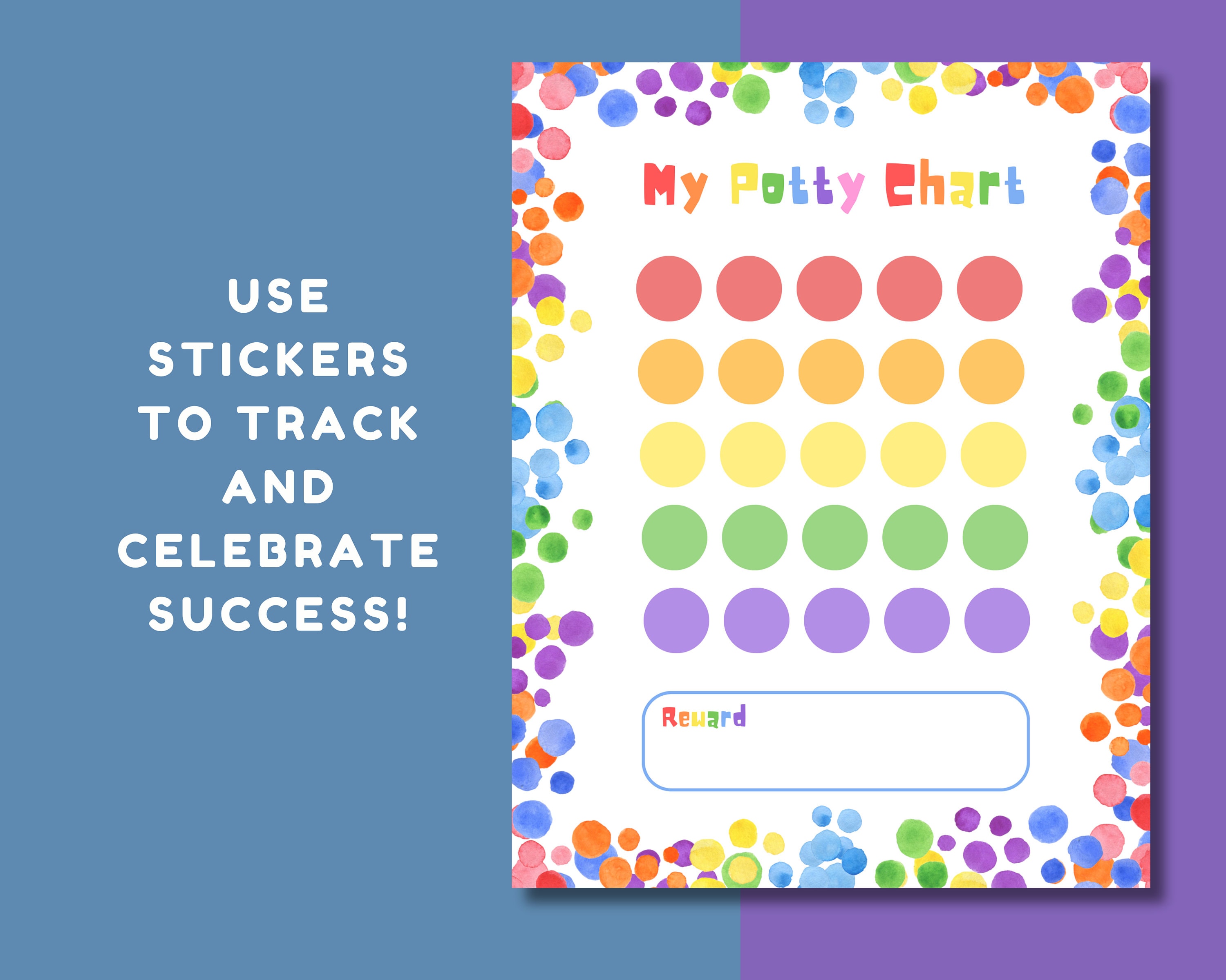 Potty Training Reward Motivation Chart Instant Download, Toddler Reward ...