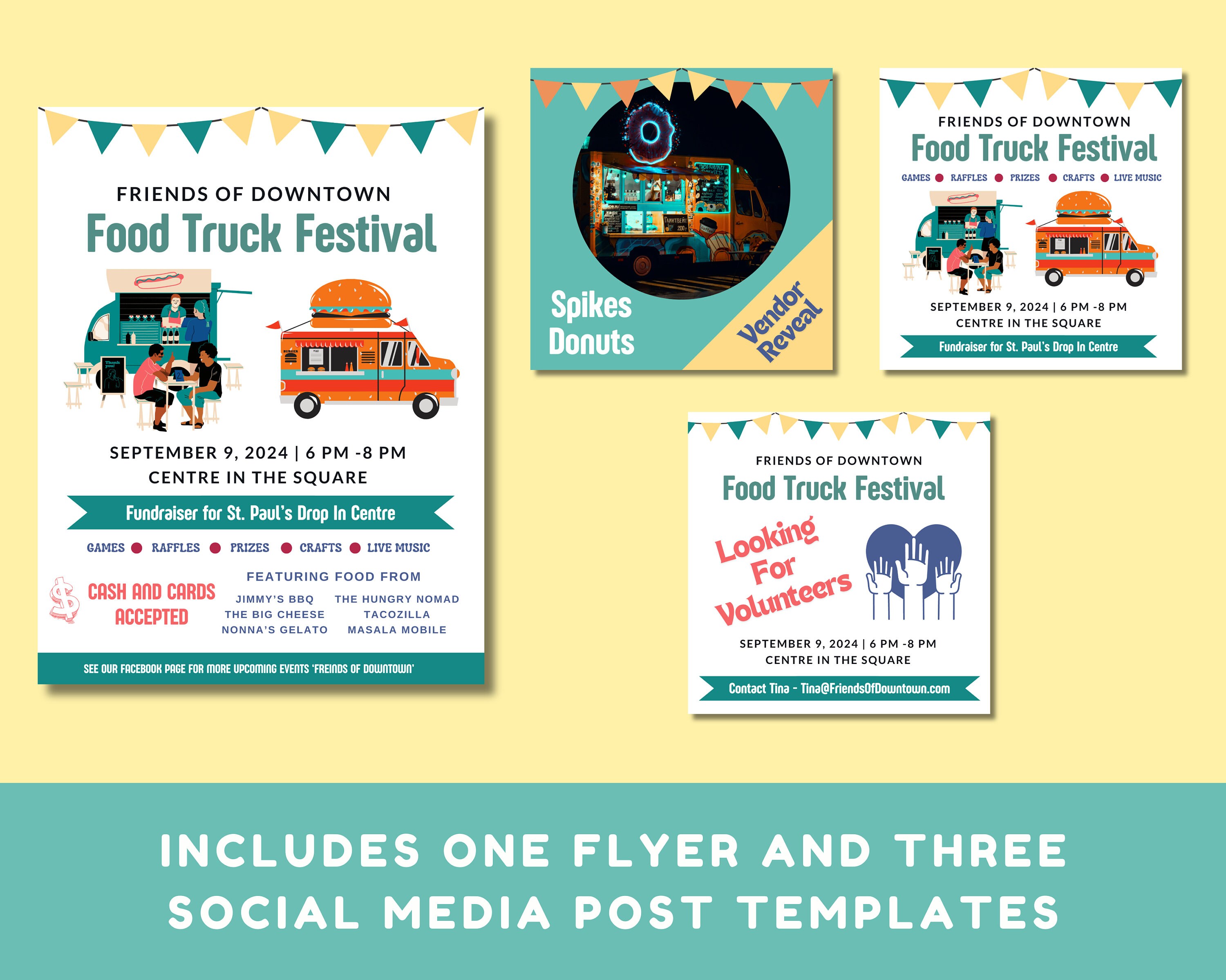 Editable Templates for Food Truck Festival, Flyer and Social Media ...