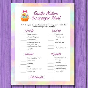 Easter Outdoor Scavenger Hunt, Easter Nature Scavenger Hunt Game for ...