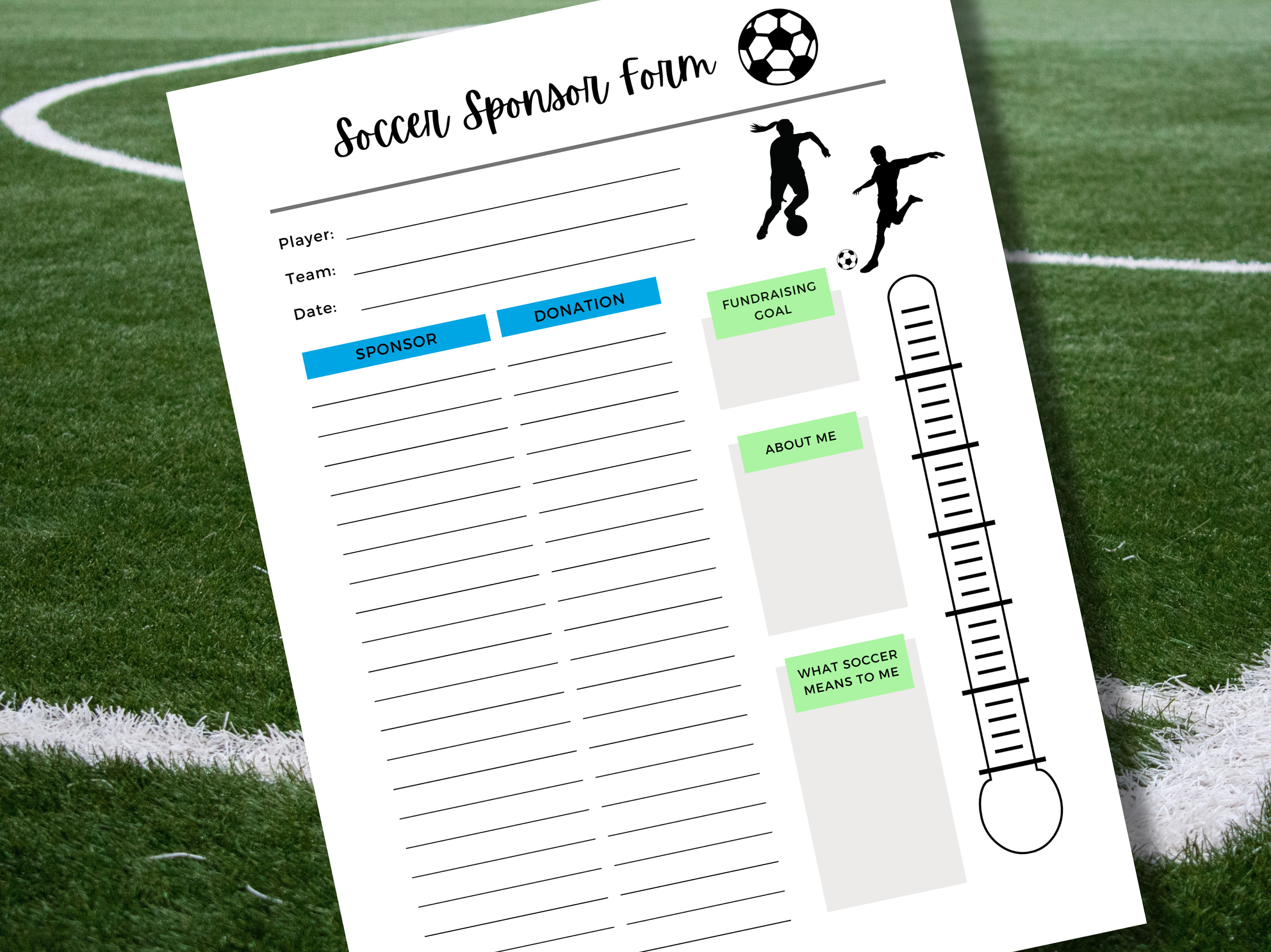 Soccer Sponsor Form / Soccer Team Donation Drive Digital Download - Etsy