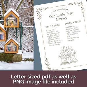 Little Free Library Sign Instant Download, Take a Book Leave a Book ...