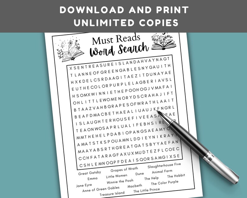 Book Lover Word Search Book Club Game, Ice Breaker for Reading Groups ...