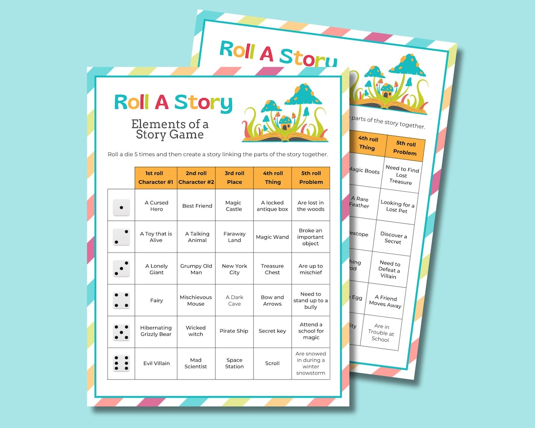 Roll A Story Game, Parts of a Story Creative Writing Game for Classes ...
