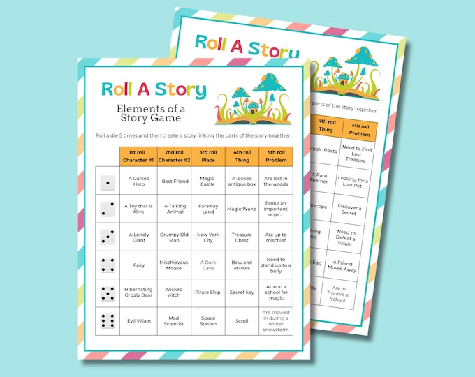 Story Elements Dice Game With Graphic Organizer | Roll a Story | Story ...
