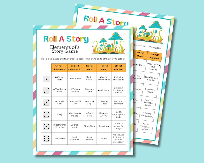 Roll A Story Game, Parts of a Story Creative Writing Game for Classes ...