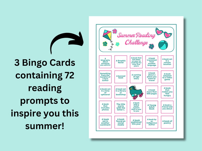 Summer Reading Bingo Challenge, to Be Read Challenge for Reading ...