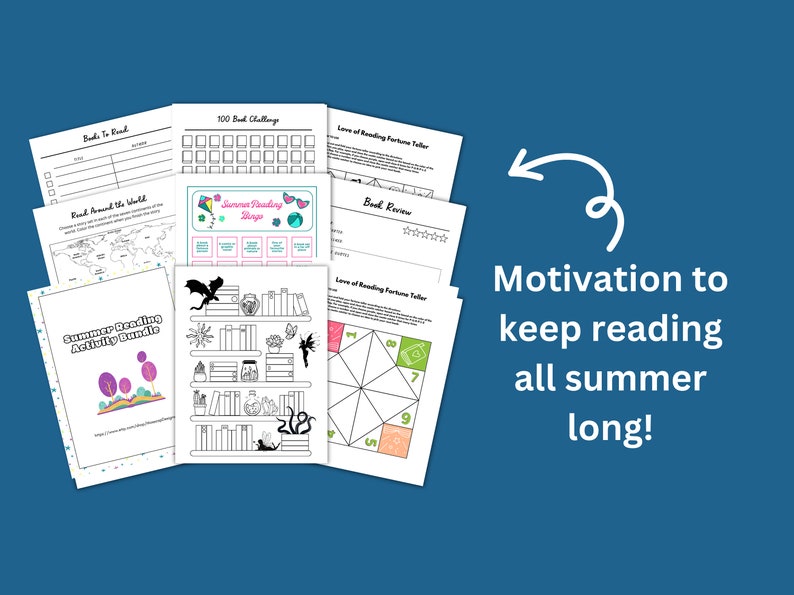 Summer Reading Activities Instant Download, US Letter and A4, Summer ...