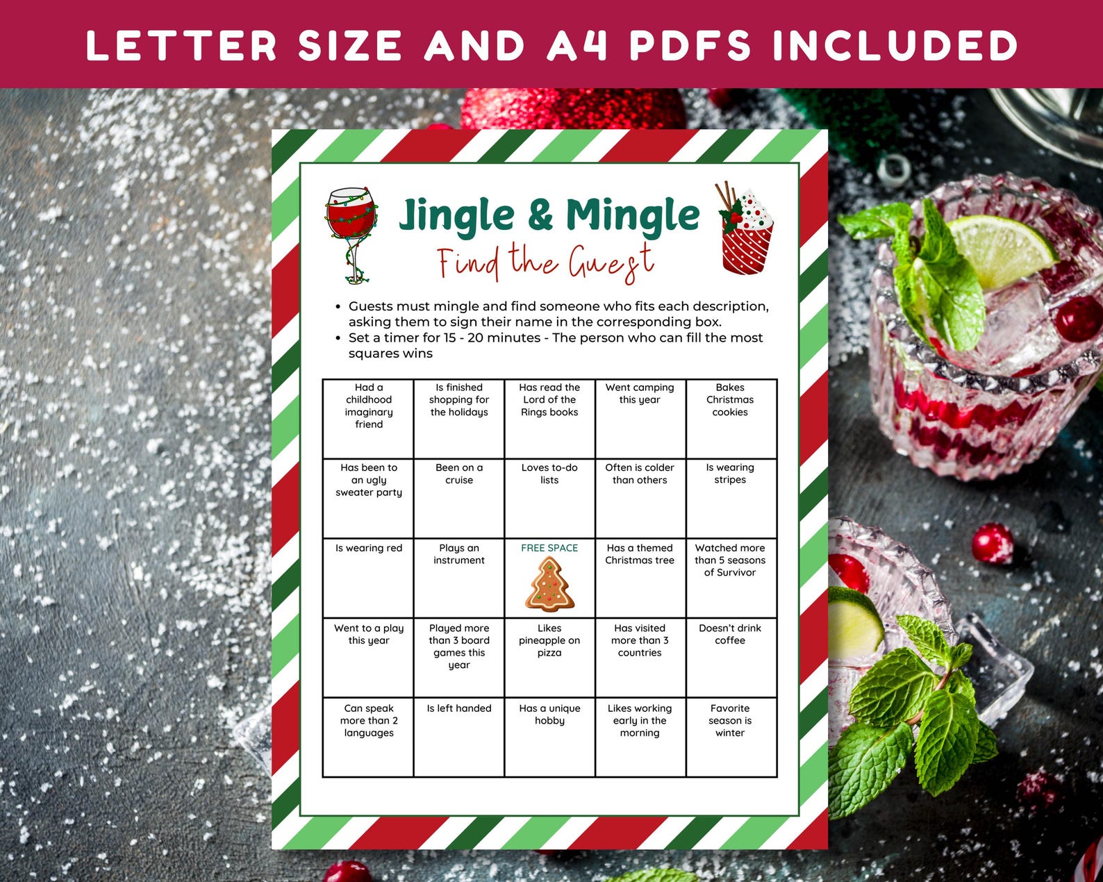 Christmas Jingle and Mingle Office Icebreaker Game, Mix and Mingle ...
