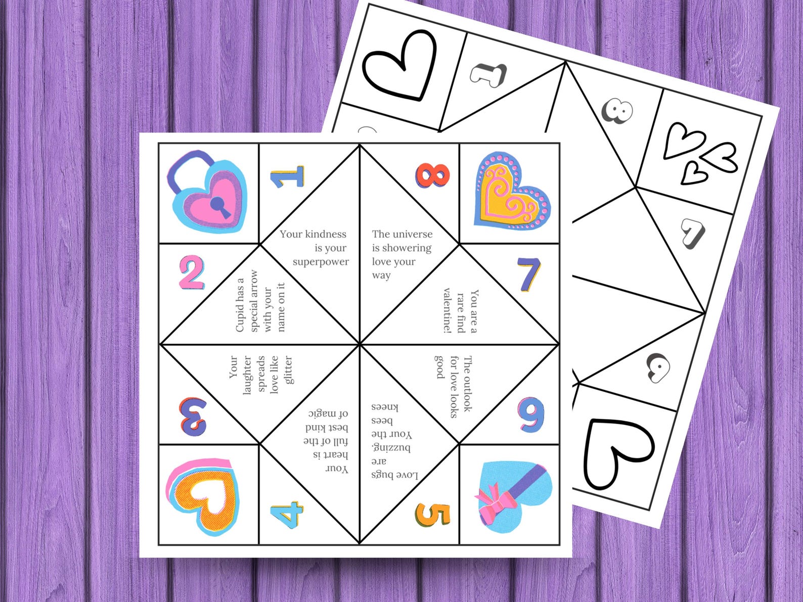 Printable Valentine Cootie Catcher / Fortune Teller Activity ...