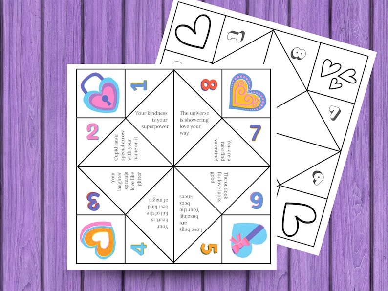 Printable Valentine Cootie Catcher / Fortune Teller Activity ...