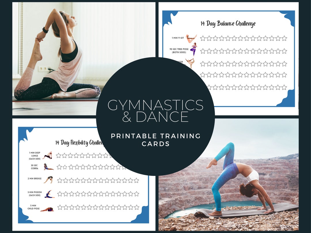 Gymnastics / Dance Training Challenge Cards Printable PDF - Etsy