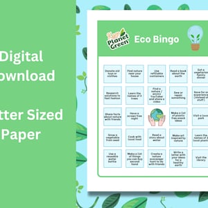 Eco Bingo Challenge, Earth Day Bingo, Environmental Studies Challenge ...