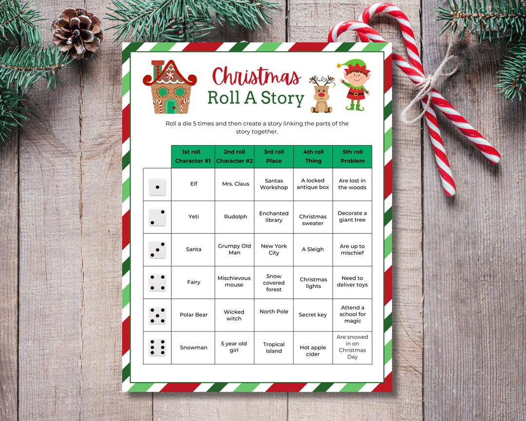 Christmas Roll A Story Game, Instant Download, A4 and Letter Size - Etsy