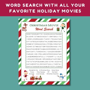 Christmas Movie Word Search, Instant Download, A4 and US Letter Size - Etsy