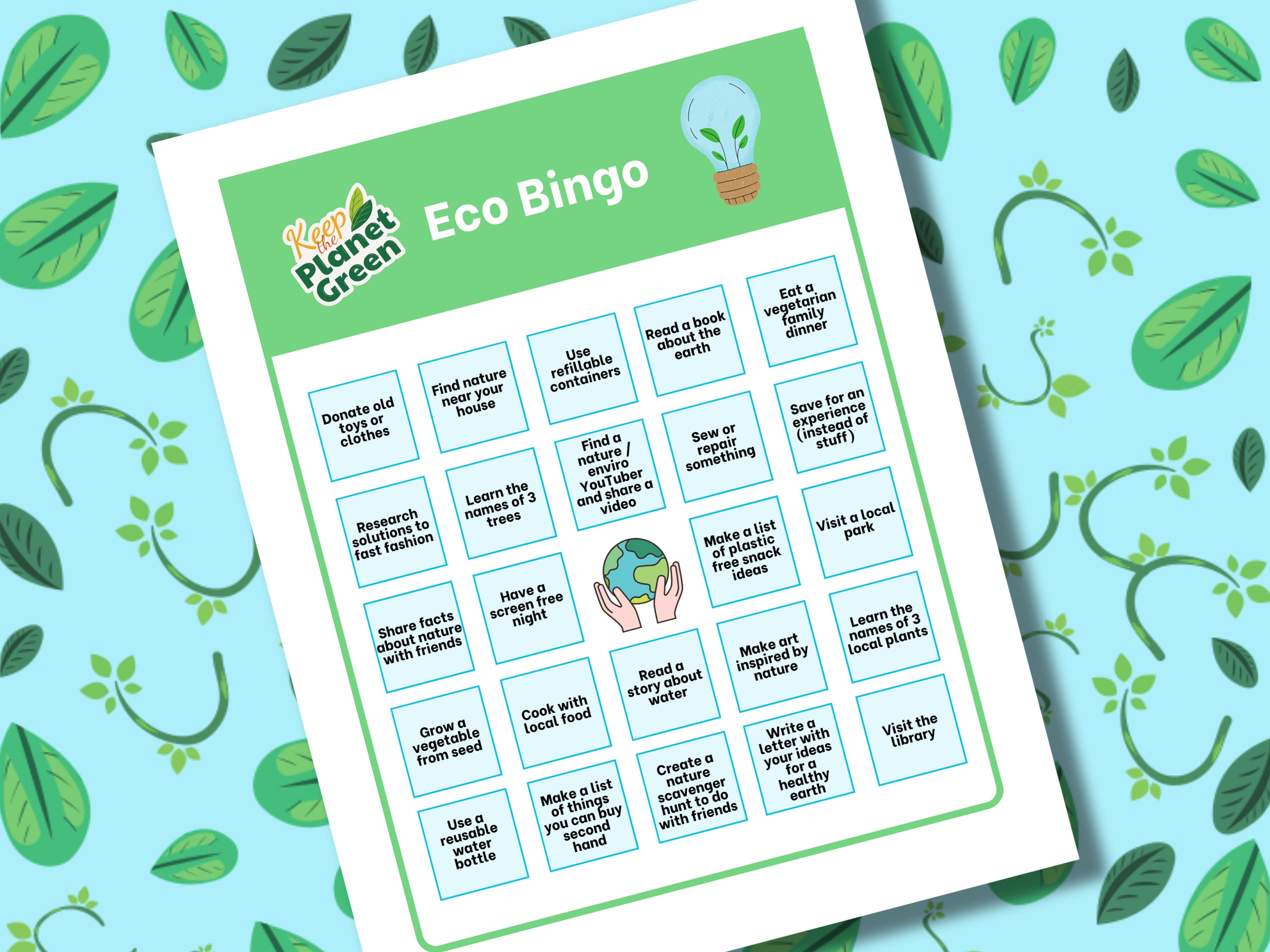 Eco Bingo Challenge, Earth Day Bingo, Environmental Studies Challenge ...