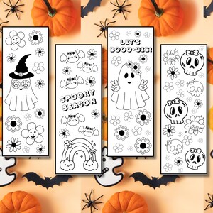 Groovy Ghost Coloring Bookmarks for Halloween, Coloring for Kids and ...