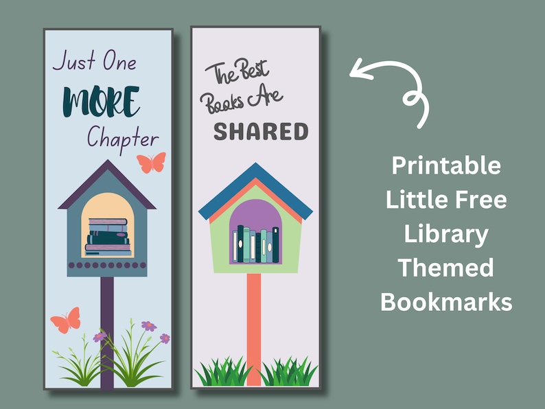 Little Free Library Printable Bookmarks, Instant Download - Etsy