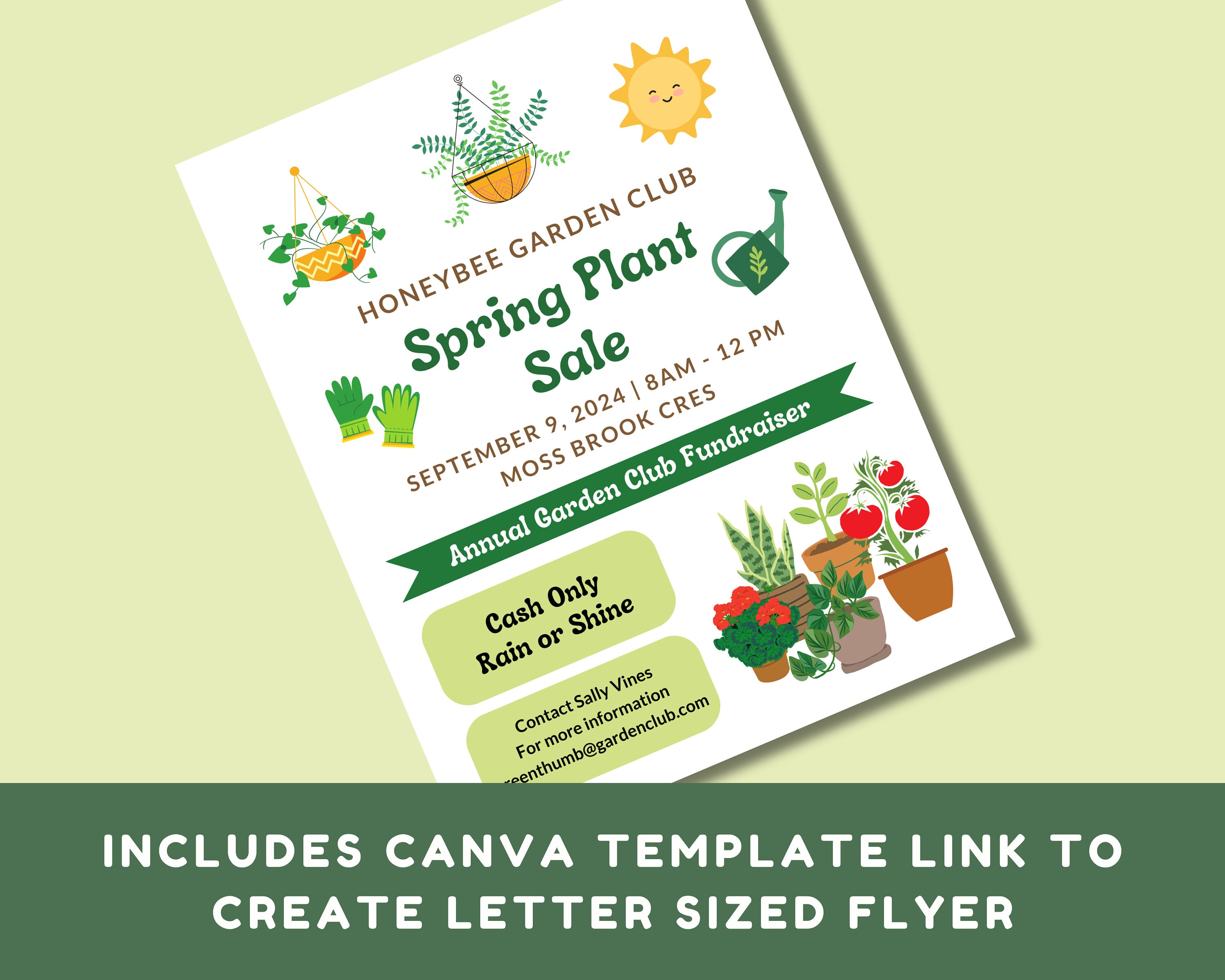 Editable Canva Template for Plant Sale Fundraiser, Garden Club Plant ...