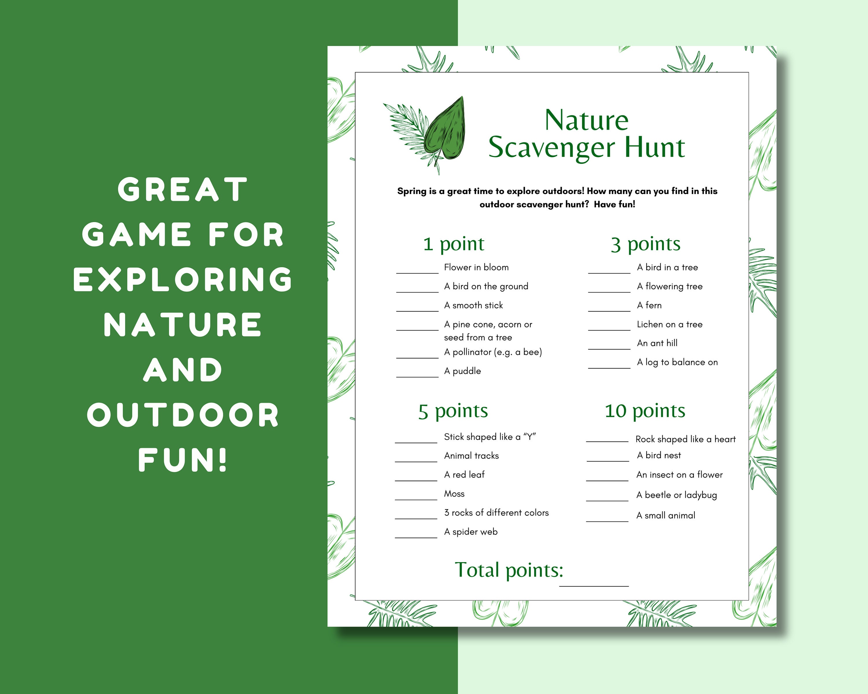 Nature Scavenger Hunt Instant Download, Outdoor Activity for Families ...