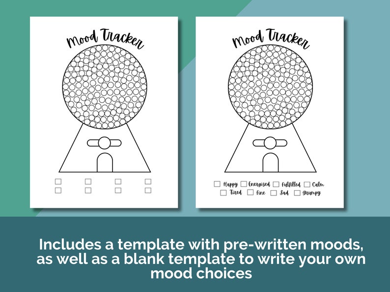 Gumball Machine Mood Tracker for Dot Journal, Mood Tracker, US Letter ...