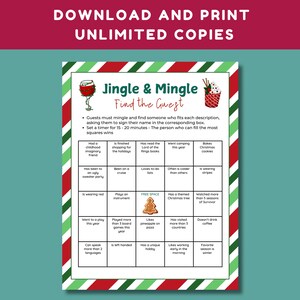Christmas Jingle and Mingle Office Icebreaker Game, Mix and Mingle ...