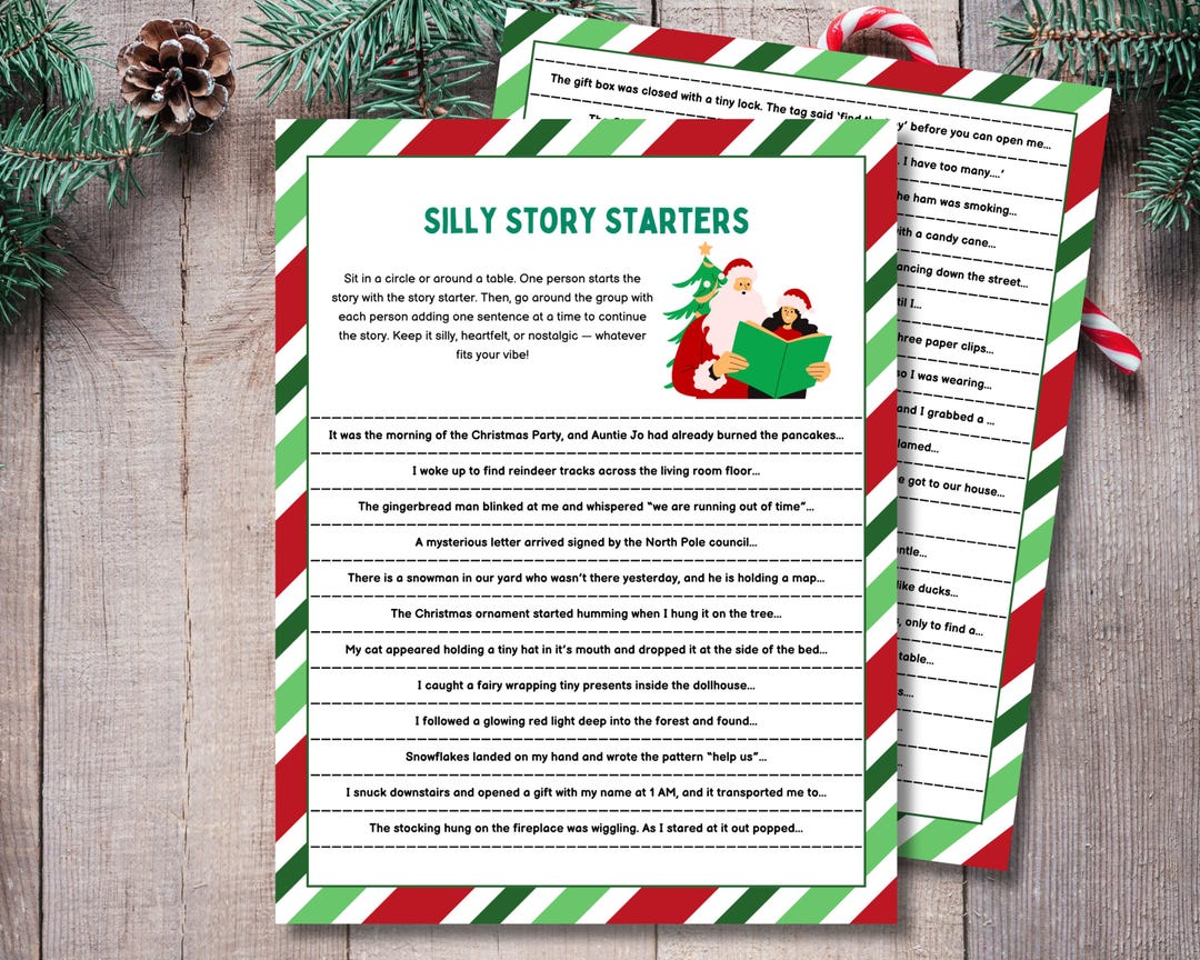 Christmas Silly Story Starters: 50 Printable Holiday Storytelling ...