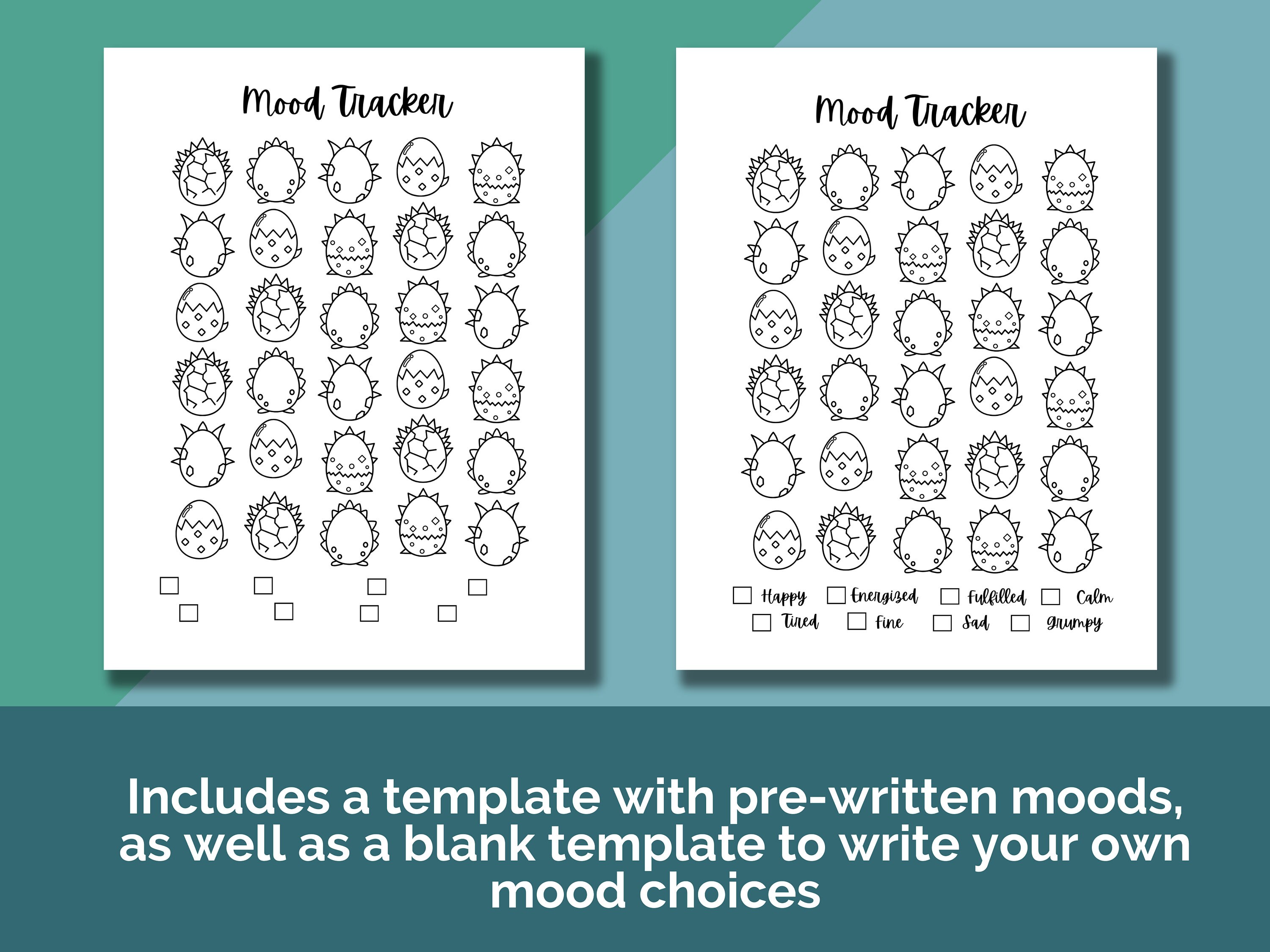 Dragon Egg Mood Tracker Journal Page Instant Download, Fantasy Mood ...
