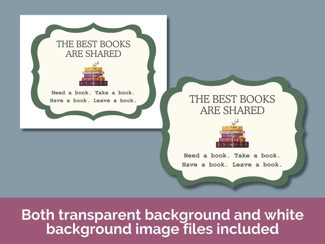 Little Free Library Sign Instant Download, Community Library Sign, PDF ...