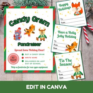 Editable Christmas Candy Gram Fundraiser Template Kit for Canva ...