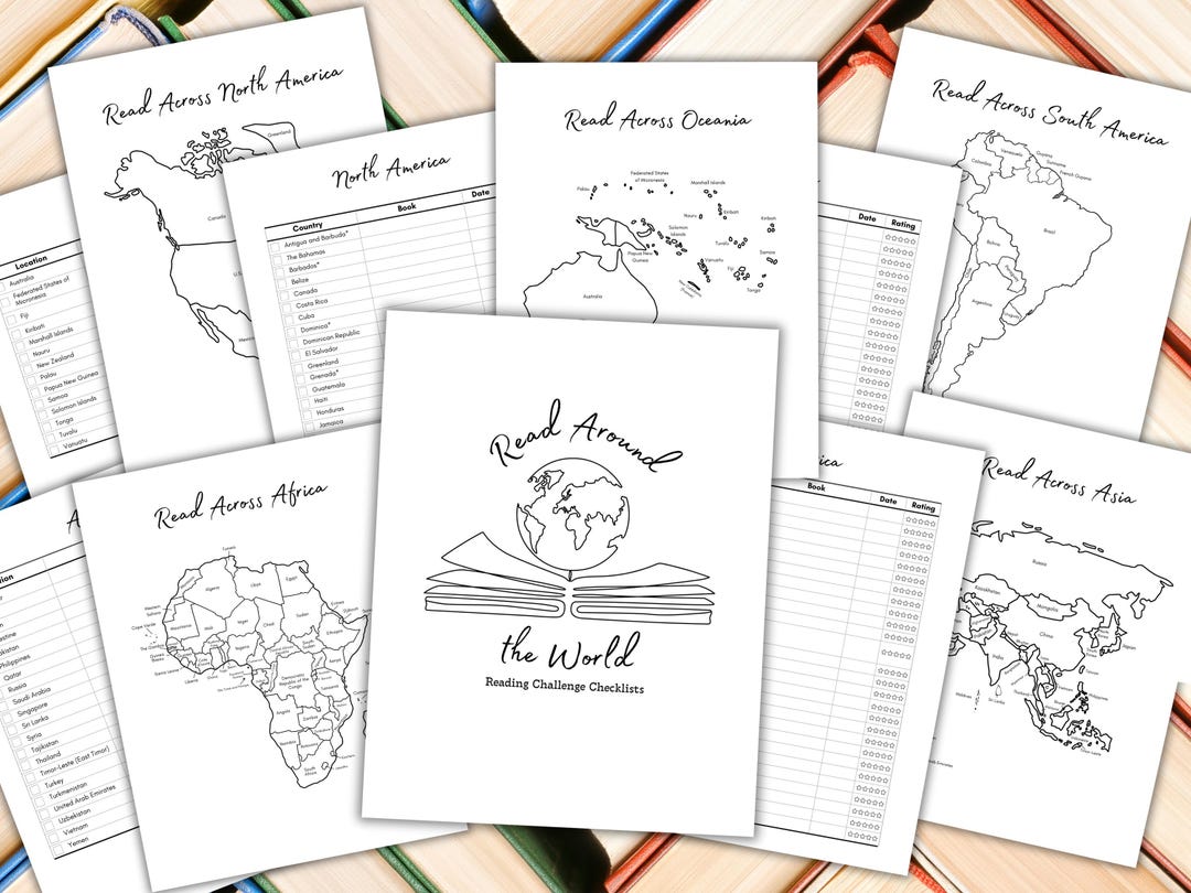 Read Around the World Reading Challenge Tracker Bundle; Instant ...