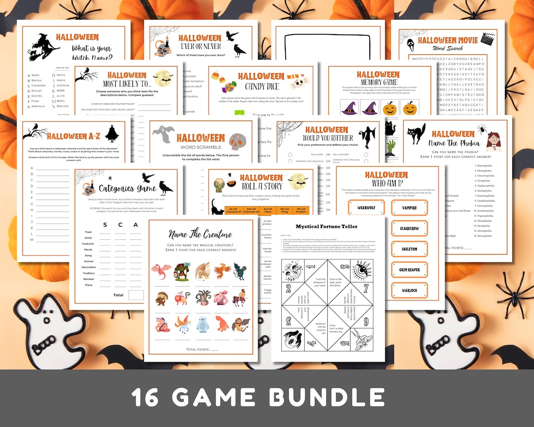 Halloween Game Bundle for Parties, Work Icebreakers, Classrooms ...