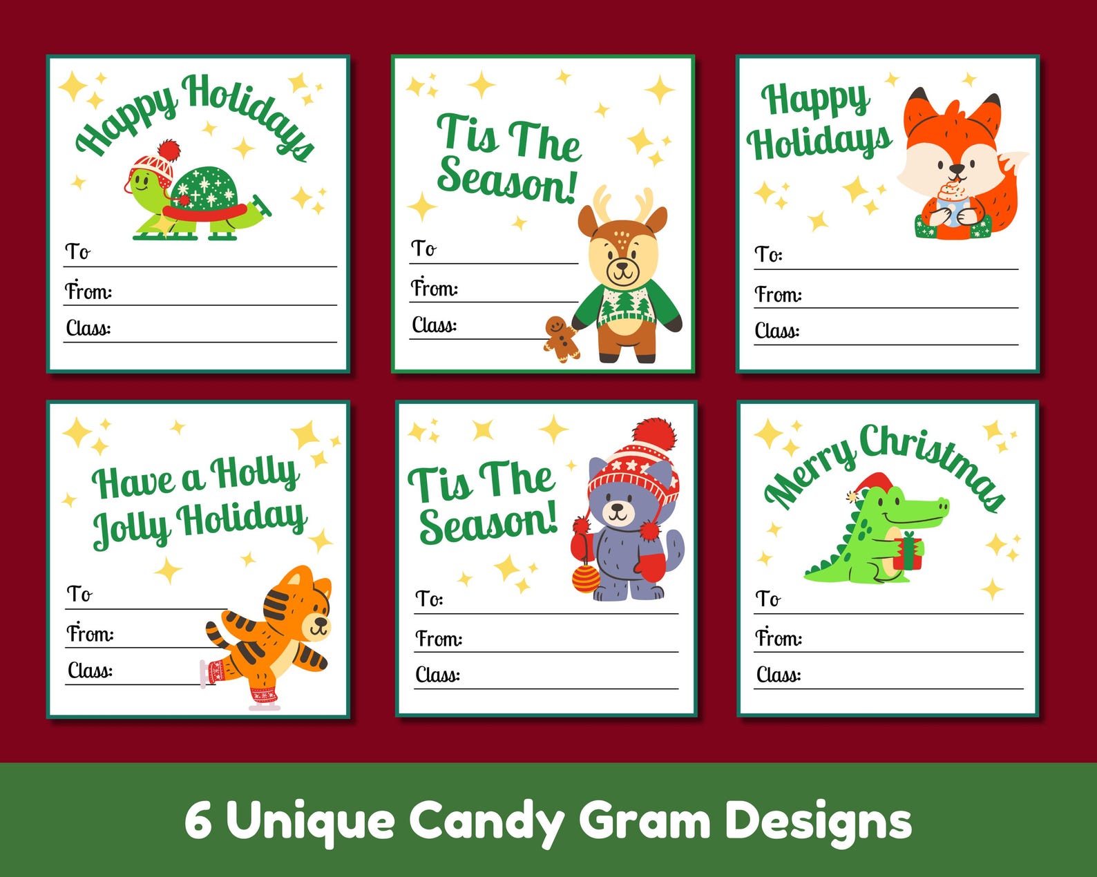 Editable Christmas Candy Gram Fundraiser Template Kit for Canva ...