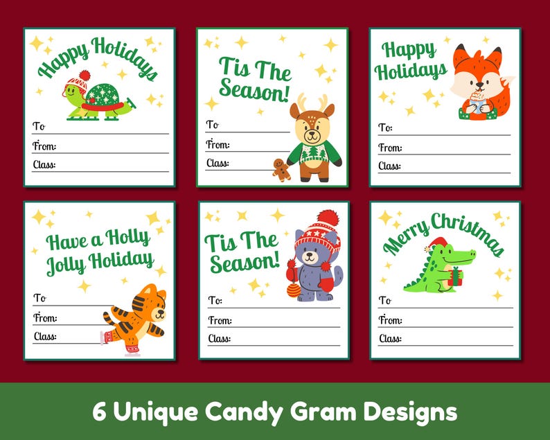 Editable Christmas Candy Gram Fundraiser Template Kit for Canva ...