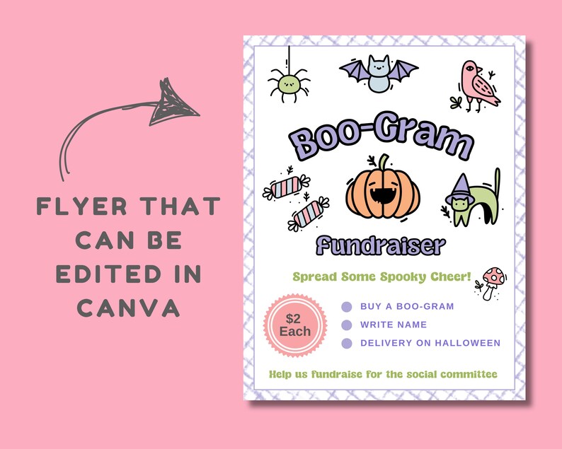 Editable Boo Gram / Candy Gram Fundraiser Template for Canva ...