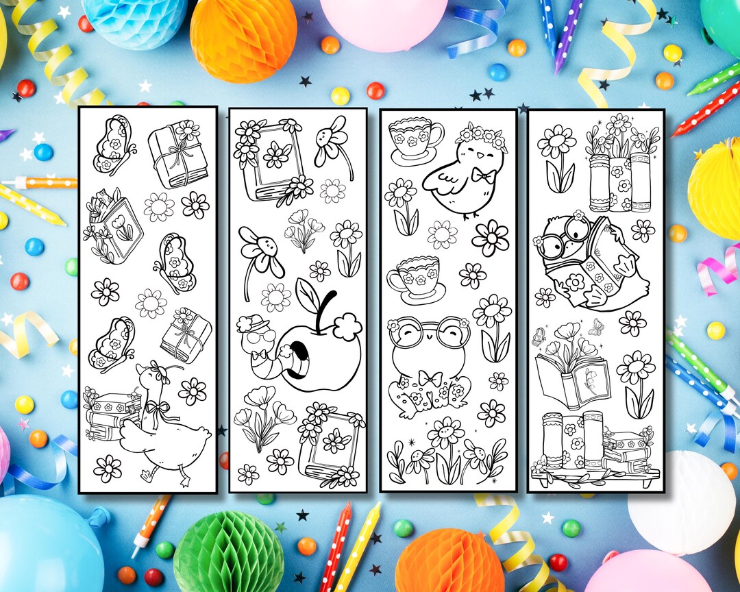 Spring is Here Groovy Animal Coloring Bookmarks: Printable A4/US Letter ...