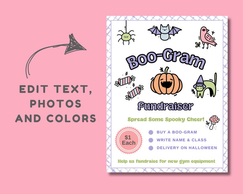 Editable Boo Gram / Candy Gram Fundraiser Template for Canva ...