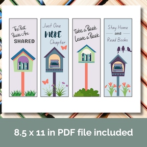 Little Free Library Printable Bookmarks, Instant Download - Etsy