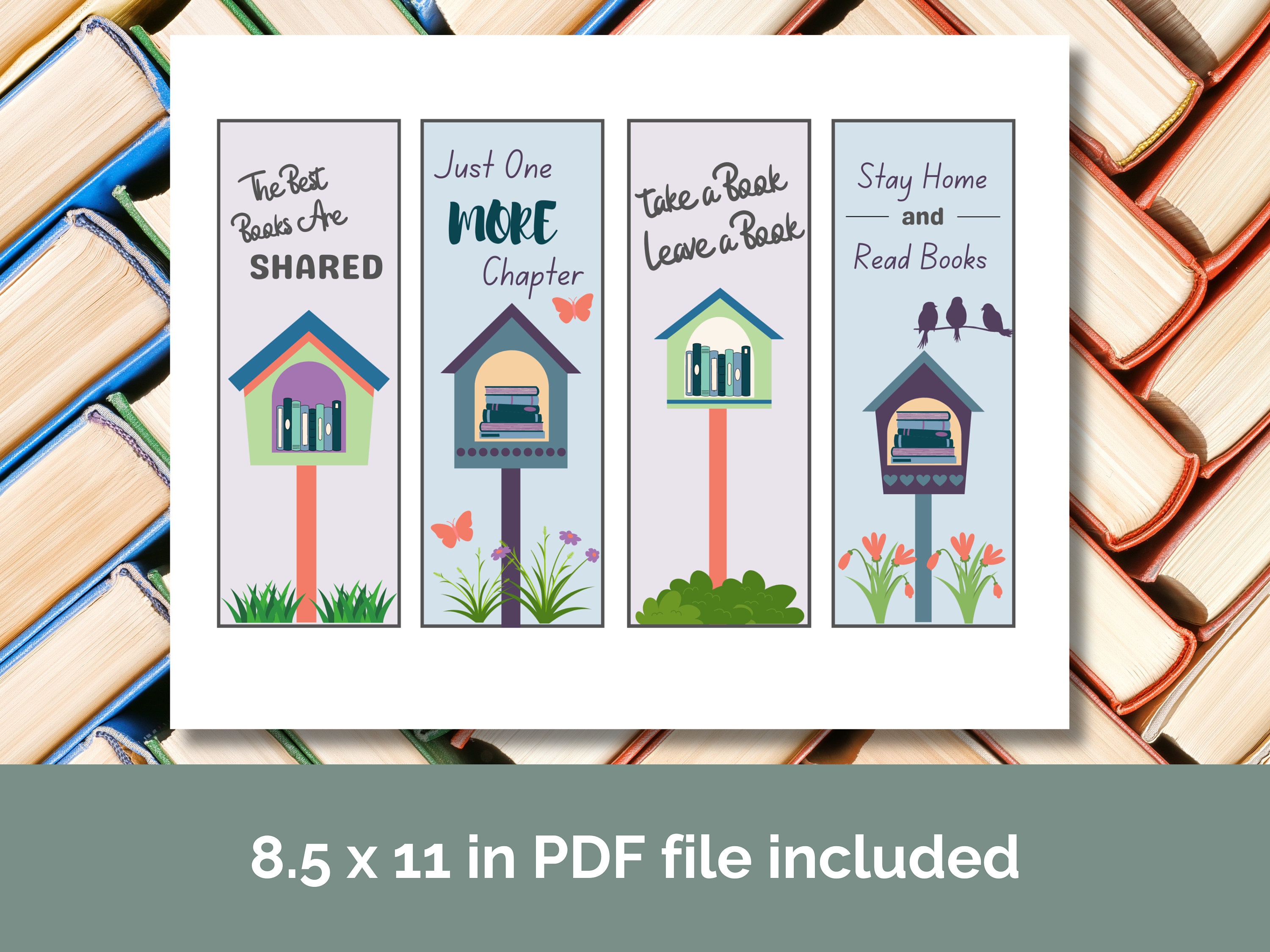 Little Free Library Printable Bookmarks, Instant Download - Etsy