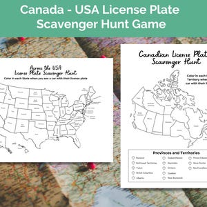 Canada USA Road Trip - Licence Plate Scavenger Hunt Game and Track Your ...