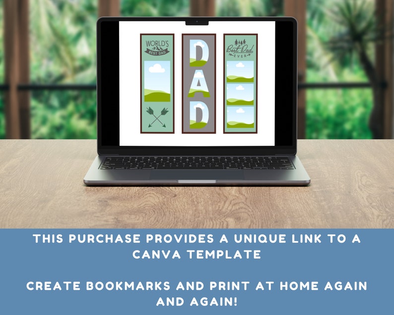Dad Photo Bookmark Template for Canva, Template for Personal Photo ...