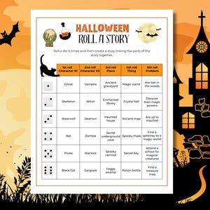 Halloween Roll A Story Game, Instant Download, A4 and Letter Size - Etsy