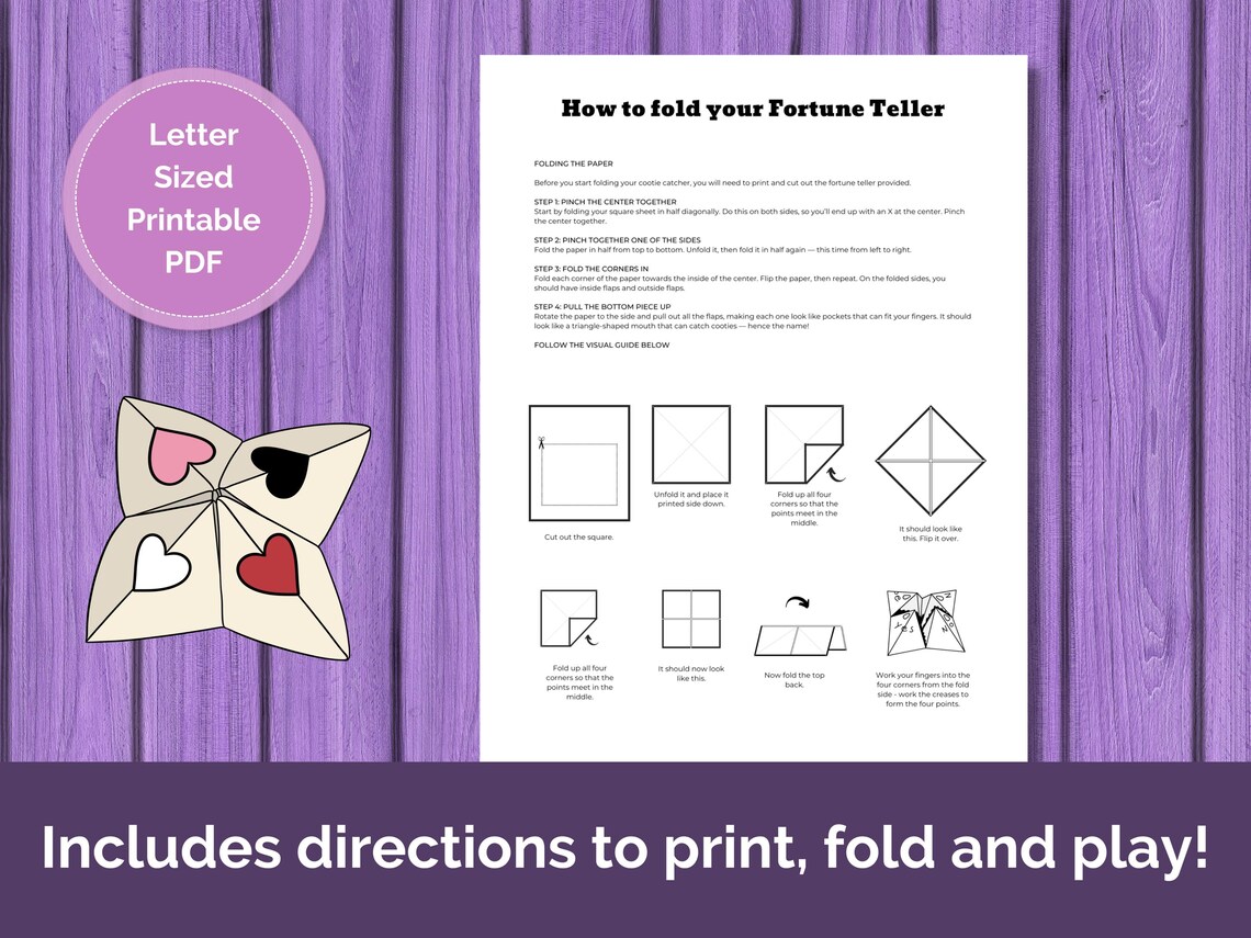 Printable Valentine Cootie Catcher / Fortune Teller Activity ...